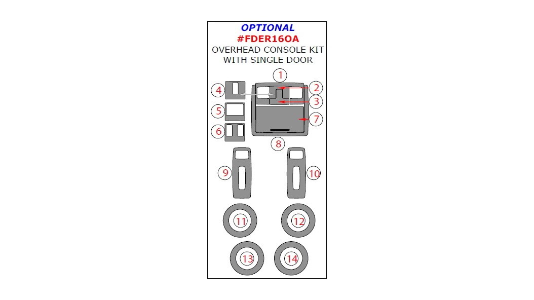 Ford Explorer 2016-up, Optional Overhead Console Interior Kit With ...