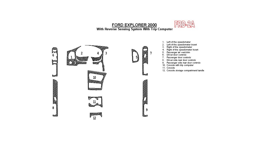 Ford Explorer 1997-2001, With Reverse Sensing System, Full Interior Kit ...