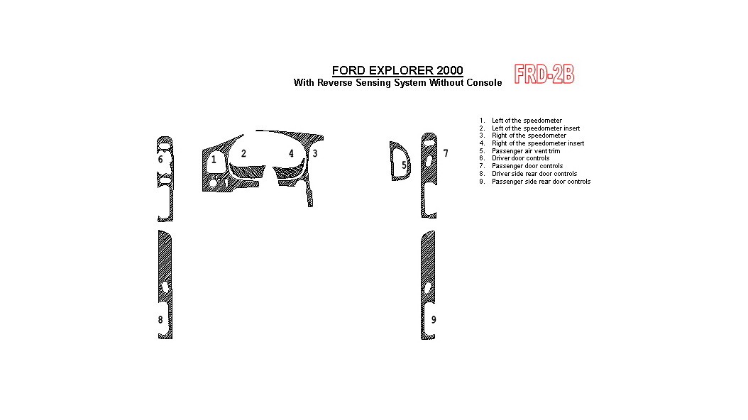 Ford Explorer 1997-2001, With Reverse Sensing System, Basic Interior ...