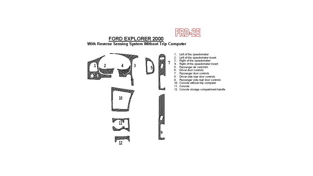 Ford Explorer 1997-2001, With Reverse Sensing System, Full Interior Kit ...
