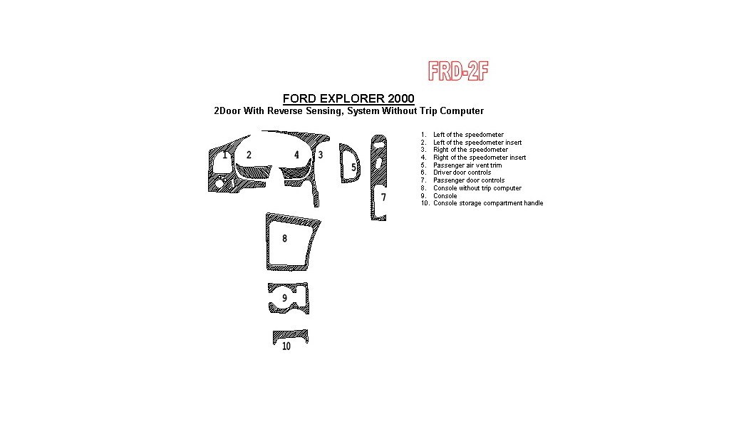 Ford Explorer 1997-2001, With Reverse Sensing System, Basic Interior ...