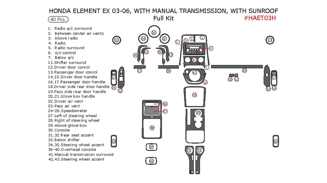 Honda Element 2003-2006, EX, With Manual Transmission, With Overhead ...