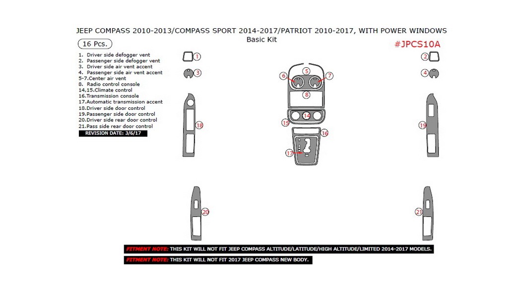 Jeep Compass 2010-2013/Compass Sport 2014-2017/Patriot 2010-2017, With ...