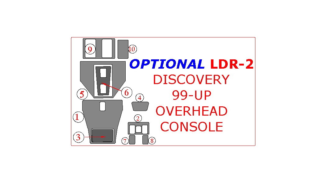 Land Rover Discovery 1999-2004, Optional Overhead Console Interior Kit ...