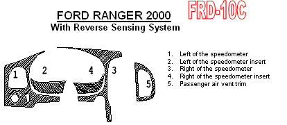 Ford Ranger 1997-2000, Full Interior Kit, With Reverse Sensing System ...