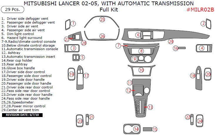 Mitsubishi Lancer 2002-2005, With Automatic Transmission, Full Interior ...